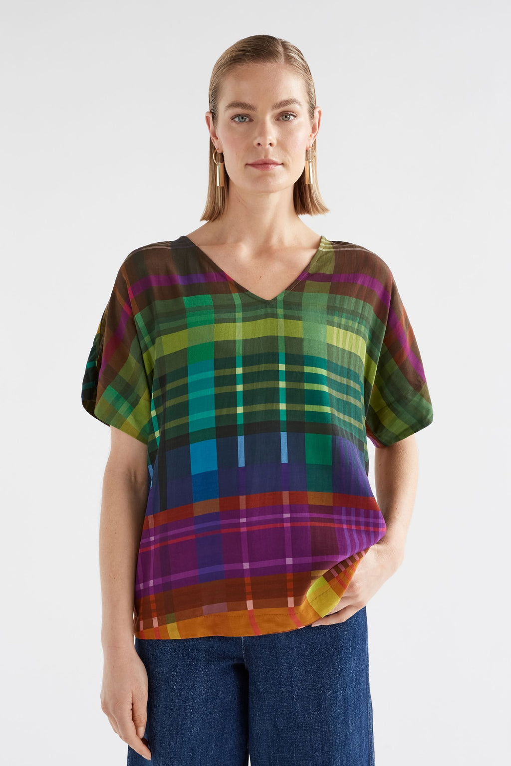 Elk Top Ideell Elodi Print V Neck | Pink Poppies Australia