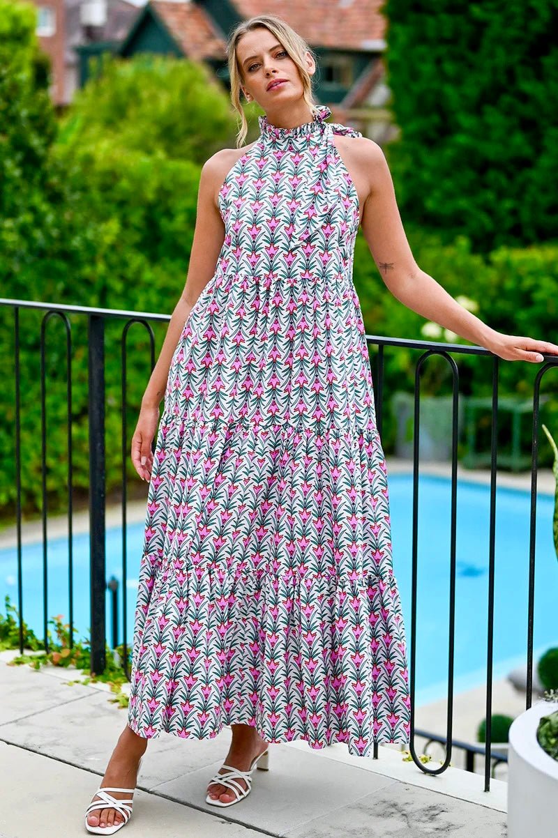 Wyatt Wylde Dress Helena Pink Vine | Pink Poppies Australia