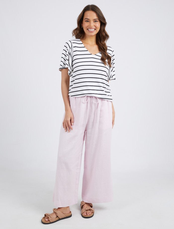 Elm Top Pixie White & Black Stripe | Pink Poppies Australia